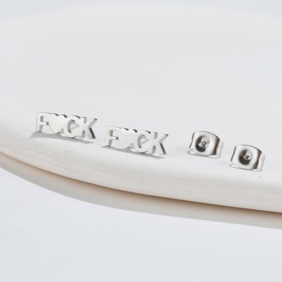 chichigems | Jewelry | Fck Silver Titanium Steel Swear Word Curse Word ...